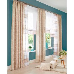 Raffrollo my home "Camposa" Gr. 5, beige (sand), B:120cm H:140cm, Voile, Obermaterial: 100% Polyester, Raffrollos, Transparent, Voile, Polyester