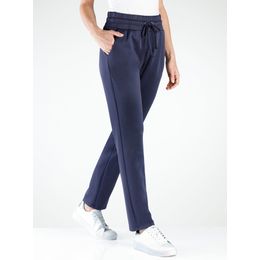 Schlupfhose Classic Basics, Damen, Gr. 40, Normalgrößen, blau (nachtblau), 95% Polyester, 5% Elasthan, unifarben, lang, Hosen