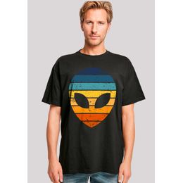 T-Shirt F4NT4STIC "Alien Sonnenuntergang Retro", Herren, Gr. 4XL, schwarz, Obermaterial: 100% Baumwolle, oversize, Rundhals, ohne Bündchen, Shirts, Premium Qualität