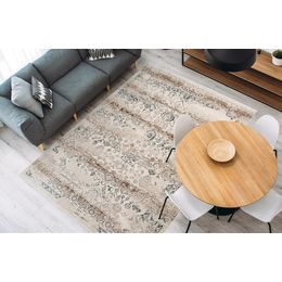 Teppich my home "Lisa" Gr. 2, beige, B:80cm H:5mm L:150cm, Kunstfaser, Teppiche, Vintage, Wohnzimmer