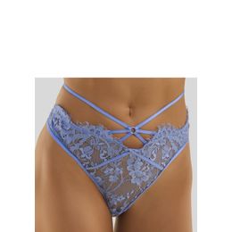 String Lascana, Damen, Gr. 40/42, lila (blauviolet), Microtouch, Obermaterial: 100% Polyamid, körpernah, Unterhosen, mit aufregender Bänder-Optik