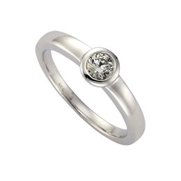 Fingerring ZEEme "Silber 925 rhodiniert mit Zirkonia wei&szlig;" Gr. 56, wei&szlig;, Fingerringe, Damen, 056 (17,8), Silber 925 (Sterlingsilber), Fingerring