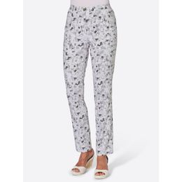 Webhose Classic Basics, Damen, Gr. 38, Normalgr&ouml;&szlig;en, grau (hellgrau, steingrau, bedruckt), 72% Viskose, 25% Polyamid, 3% Elasthan, gemustert, mehrfarbig, lang, Hosen