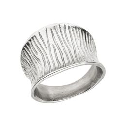 Fingerring Jobo "breit" Gr. 56, silber (edelstahlfarben), Fingerringe, Damen, 56, Edelstahl, Fingerring, Edelstahl mit Struktur