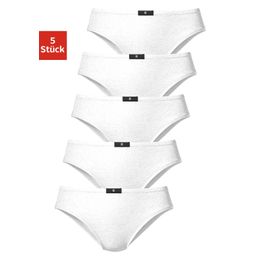 H.I.S. Slip H.I.S, Damen, Gr. 46, wei&szlig;, Obermaterial: 95% Baumwolle, 5% Elasthan, unifarben, k&ouml;rpernah, Unterhosen Slip, aus elastischer Baumwoll-Qualit&auml;t