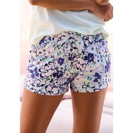 Pyjamashorts s.Oliver, Damen, Gr. 32/34, N-Gr, rosa (grau, rosa, gebl&uuml;hmt), Single Jersey, Obermaterial: 50% Baumwolle, 50% Viskose, gebl&uuml;mt, Basic, Basic kurz, Hosen, mit sch&ouml;nem Allover-Print