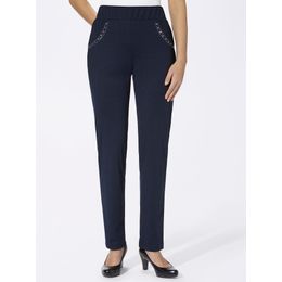 Schlupfhose Classic Basics, Damen, Gr. 38, Normalgr&ouml;&szlig;en, blau (marine), 100% Polyester, unifarben, lang, Hosen Schlupfhose