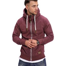 Sweatjacke behype "BHTANSER", Herren, Gr. M, rot (bordeaux), 70% Baumwolle, 30% Polyester, unifarben, ohne Ausschnitt, Sweatjacken, mit praktischem Kordelzug