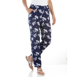 Webhose Classic Basics, Damen, Gr. 38, Normalgr&ouml;&szlig;en, blau (nachtblau, wei&szlig;, bedruckt), 100% Viskose, bedruckt, gebl&uuml;mt, gemustert, mehrfarbig, lang, Hosen