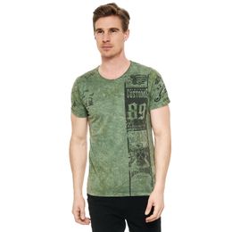 T-Shirt Rusty Neal, Herren, Gr. L, grün (khaki), 100% Baumwolle, bedruckt, normal, Rundhals, Shirts, mit modernem Print