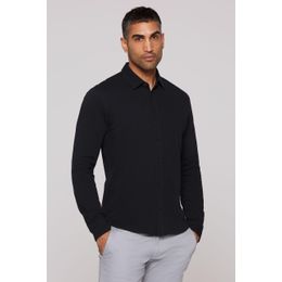 Langarmhemd CMPD, Herren, Gr. M, Normalgr&ouml;&szlig;en, blau, Jersey, Material: 100% Baumwolle, Strukturmuster, figurbetont normal, 1-Knopf-Manschette, Hemden, aus Baumwolle
