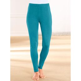 Leggings, Herren, Gr. 40, Normalgrößen, blau (türkis), 95% Baumwolle, 5% Elasthan, unifarben, lang, Hosen Leggings
