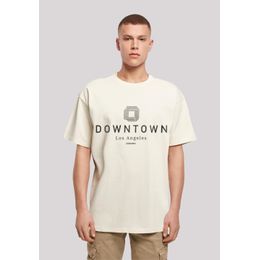 T-Shirt F4NT4STIC "Downtown LA OVERSIZE TEE", Damen, Gr. XL, beige (sand), Obermaterial: 100% Baumwolle, oversize, Rundhals, ohne B&uuml;ndchen, Shirts T-Shirt, Print