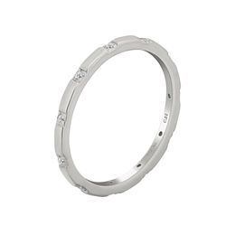 CAI Fingerring CA&Iuml; "925 Silber rhodiniert mit Zirkonia Stacking" Gr. 16, wei&szlig;, Fingerringe, Damen, 050 (15,9), Silber 925 (Sterlingsilber), Fingerring