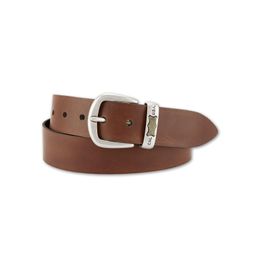 Bernd G&ouml;tz Lederg&uuml;rtel BERND G&Ouml;TZ, Herren, Gr. 85, braun (cognac), Leder, unifarben, G&uuml;rtel Lederg&uuml;rtel, mit metallisch gelabeltem Western Branding
