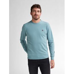 Sweatshirt PETROL INDUSTRIES, Herren, Gr. XXL, blau (ocean), Sweatware, Obermaterial: 95% Baumwolle, 5% Elasthan, unifarben, regular fit taillenbedeckt, Rundhals, Rippbündchen, Sweatshirts, mit Logo Stickerei