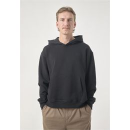 Kapuzensweatshirt Cleptomanicx "Boxy Hooded Ligull Boxy Crop", Herren, Gr. M, schwarz, 100% Baumwolle, unifarben, kurz, ohne Ausschnitt, Sweatshirts, in lockerer Passform