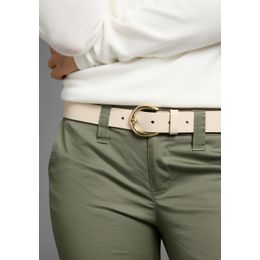 Lederg&uuml;rtel Laura Scott, Damen, Gr. 11,5, beige (cream), Rindsleder, gl&auml;nzend, unifarben, G&uuml;rtel Lederg&uuml;rtel, mit goldfarbender runder Schnalle - NEW