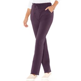 Jerseyhose Classic Basics, Damen, Gr. 19, Kurzgrößen, lila (aubergine), 100% Baumwolle, unifarben, lang, Hosen