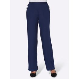 Schlupfhose Classic Basics, Damen, Gr. 38, Normalgr&ouml;&szlig;en, blau (dunkelblau), 100% Viskose, unifarben, lang, Hosen Schlupfhose