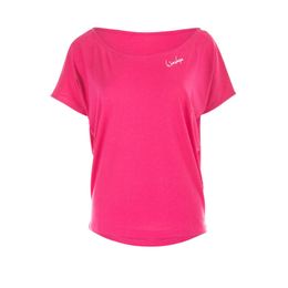 Oversize-Shirt WINSHAPE "MCT002", Damen, Gr. XS, pink (deep pink), 50% Modal, 50% Baumwolle, U-Boot-Ausschnitt, Shirts Yogawear Yogashirt, Ultra leicht