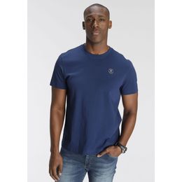 Rundhalsshirt DELMAO, Herren, Gr. L (52/54), blau, Single Jersey, Obermaterial: 100% Baumwolle, unifarben, Basic, regular fit, Rundhals, Shirts, Kurzarm, Regular Fit, basic, aus 100% Baumwolle