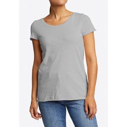 T-Shirt RICHROYAL, Damen, Gr. M, grau (grau melange), Single Jersey, Obermaterial: 100% Baumwolle, Rundhals, Shirts T-Shirt, in femininer Basic-Form