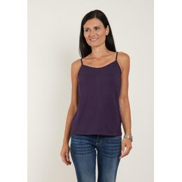 Spaghettitop Seidel Moden, Damen, Gr. 36, lila (pflaume), Obermaterial: 95% Viskose, 5% Elasthan, unifarben, regular fit taillenbedeckt, V-Ausschnitt, Tops, mit dezentem V-Ausschnitt, MADE IN GERMANY