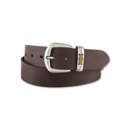 Bernd G&ouml;tz Lederg&uuml;rtel BERND G&Ouml;TZ, Herren, Gr. 95, braun (dunkelbraun), Leder, unifarben, G&uuml;rtel Lederg&uuml;rtel, mit metallisch gelabeltem Western Branding