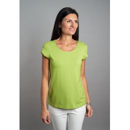 T-Shirt Seidel Moden, Damen, Gr. 36, gr&uuml;n (hellgr&uuml;n,70), Jersey, Obermaterial: 95% Viskose, 5% Elasthan, figurumspielend h&uuml;ftlang, Rundhals, abgesteppte Kante, Shirts T-Shirt, mit Kappen&auml;rmel, MADE IN GERMANY