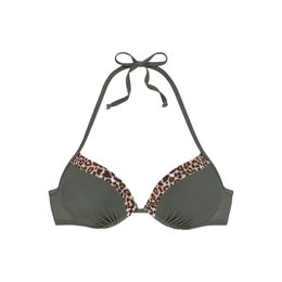 Lascana Bikini-Top Damen Gr&ouml;&szlig;e 70 beige / braun / oliv
