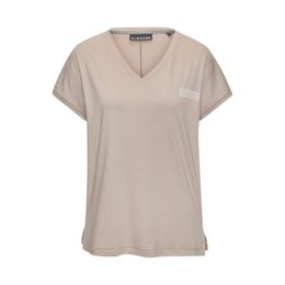 ELBSAND T-Shirt Damen Gr&ouml;&szlig;e XXL taupe / wei&szlig;