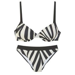 French Connection B&uuml;gel-Bikini Damen Gr&ouml;&szlig;e S schwarz / wei&szlig;