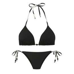 French Connection Bikini Damen Gr&ouml;&szlig;e M/L schwarz / offwhite