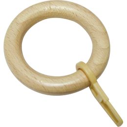 Gardinenring Gardinia "Lugano Holz" Gr. 1, beige (kieferfarben), Ø:2,8cm, Gardinenbefestigungen, Serie Gardinenstangen-Set Lugano Classic Ø 28 mm