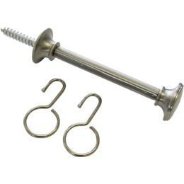 Raffhalter Gardinia "Schalhalter mit Haken" Gr. 1, silber (edelstahlfarben), L:10cm, Raffhalter, Schal/Raffhalter für Stoffe