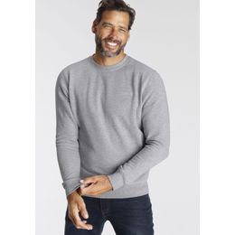 MAN'S WORLD Sweatshirt MAN'S WORLD, Herren, Gr. L (52/54), grau (hellgrau melange), angeraute Sweatware, Obermaterial: 60% Baumwolle, 40% Polyester, meliert, Basic, regular fit h&uuml;ftbedeckend, Rundhals, Rippb&uuml;ndchen, Sweatshirts Sweatshirt, Langarm, Basic-Stil, unifarben, Rundhalsausschnitt