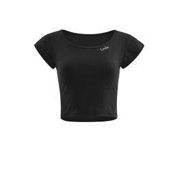 Crop-Top WINSHAPE "AET137LS", Damen, Gr. XL, schwarz, 85% Polyester, 15% Elasthan, Rundhals, Tops, Functional Light and Soft Cropped