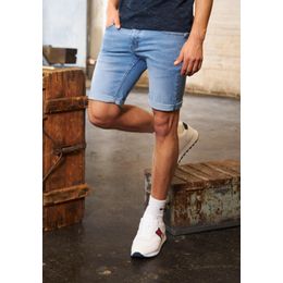 Shorts AJC, Herren, Gr. 33, L&auml;nge 32, blau (blau used), Denim/Jeans, Obermaterial: 75% Baumwolle, 23% Polyester, 2% Elasthan, unifarben, Basic, schmal kniefrei, Hosen Shorts, im 5-Pocket-Stil