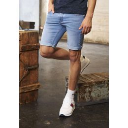 Shorts AJC, Damen, Gr. 36, L&auml;nge 32, blau (blau used), Denim/Jeans, Obermaterial: 75% Baumwolle, 23% Polyester, 2% Elasthan, unifarben, Basic, schmal kniefrei, Hosen Shorts, im 5-Pocket-Stil