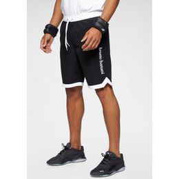 Boardshorts Bruno Banani "aus recyceltem Material", Herren, Gr. L (52/54), N-Gr, schwarz (schwarz (shorts aus nachhaltigem material)), Obermaterial: 100% Polyamid. Futter: 100% Polyester, bequem kurz, Hosen Boardshort