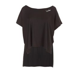 Oversize-Shirt WINSHAPE "MCT010", Damen, Gr. XS, schwarz, 50% Modal, 50% Baumwolle, U-Boot-Ausschnitt, Shirts, Ultra leicht