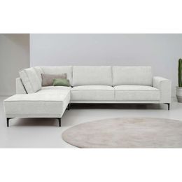Places of Style Ecksofa »Polsterecke Oland, Struktur, Flachgewebe, Luxus-Microfaser, Boucle« L-Form, 289 cm, Wellenunterfederung, Skandi-Design,...