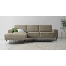 OTTO HOME PLACES OF STYLE Ecksofa »Polsterecke Oland, Struktur, Flachgewebe, Luxus-Microfaser, Boucle« L-Form, 280 cm, Wellenunterfederung,...