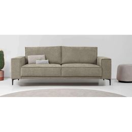 Places of Style 3-Sitzer »3er Sofa Oland, Struktur, Flachgewebe, Luxus-Microfaser, Boucle« 224 cm, Wellenunterfederung, Skandi-Design, Metallfüße...