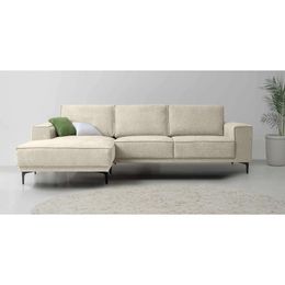 Places of Style Ecksofa »Polsterecke Oland, Struktur, Flachgewebe, Luxus-Microfaser, Boucle« L-Form, 280 cm, Wellenunterfederung, Skandi-Design,...