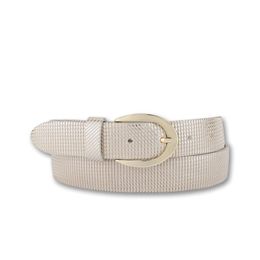 Bernd G&ouml;tz BERND G&Ouml;TZ Lederg&uuml;rtel mit Streifenlook beige