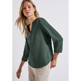 Street One Hemdbluse 3/4-Arm im Musselin-Look mid green 40 40 Sommerbluse von Street One