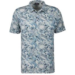Ragman Poloshirt Blau-Grau-719 S S Kragen im Hemdenstyle