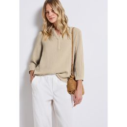 Street One Hemdbluse 3/4-Arm im Musselin-Look coastal beige 44 44 Sommerbluse von Street One